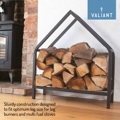 Valiant Fireside Log Storage House Rack for Wood, Kindling and Paper