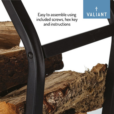 Valiant Fireside Log Storage House Rack in Black. Decorative Storage ...