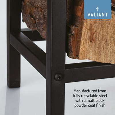 Valiant Fireside Log Storage House Rack in Black. Decorative Storage ...