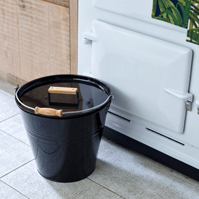 Valiant Fireside Metal Bucket with Lid for Coal, Kindling and Ash 13 Litres