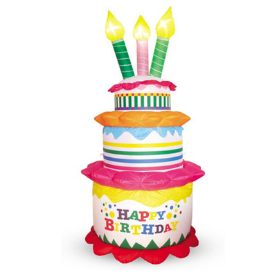 Valiant Inflatable Birthday Cake Party Decoration 1.8m Mains Powered
