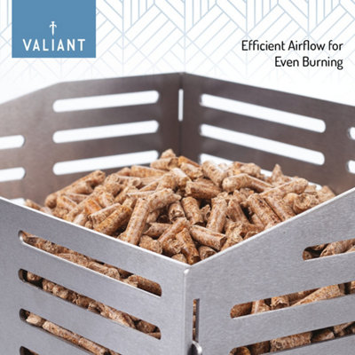 Valiant Pellet Burner Basket for Wood Burning Stoves and Fireplaces