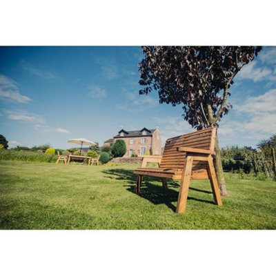 Valley 2 Seat Bench - Timber - L73 x W113 x H95 cm - Flat Pack ...