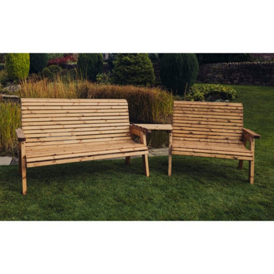 Valley 5 Seat Set 1X2B 1X3B Angled Tray - Timber - L100 x W215 x H95 cm ...
