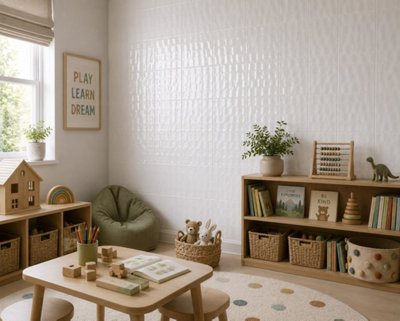 Valmere White Gloss Bumpy Ceramic Wall Tile (200 Pack - 10 Box - 10m2 ...