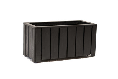 Valmiera Rectangular Planter on Wheels - Wood - L75 x W35 x H37 cm ...