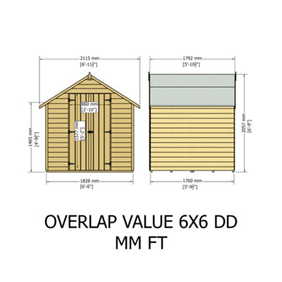 Value overlap 6x6ft with double doors