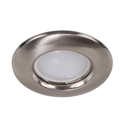 ValueLights 10 Pack Brushed Chrome GU10 Ceiling Downlight Fittings ...