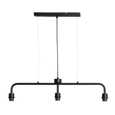ValueLights 3 Way Gloss Black Rise And Fall Suspended Over Table ...