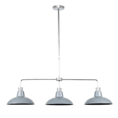 ValueLights 3 Way Polished Chrome Suspended Over Table Ceiling Light ...