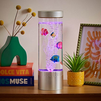 ValueLights 32cm Colour Changing Bubble Fish Table Lamp