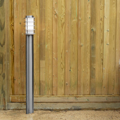 ValueLights 4 Pack Outdoor Stainless Steel Wired Bollard Lantern Light ...