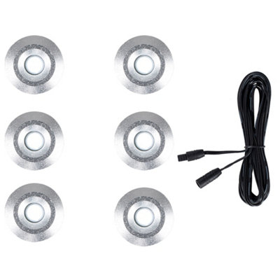 ValueLights 6 Pack IP67 Rated 15mm White LED Round Decking Kitchen ...