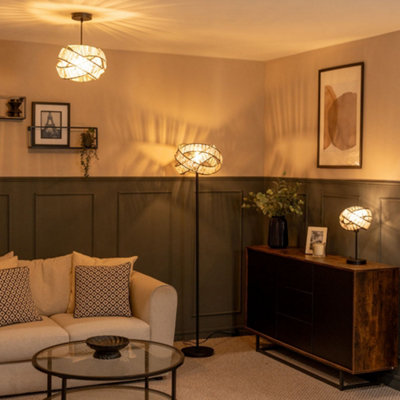 ValueLights Acrylic Jewel Twist Chrome Table Lamp with Tortoise Shell ...