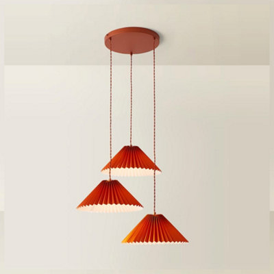 ValueLights Akira Burnt Orange 3 Way Hanging Pendant Ceiling Light with ...