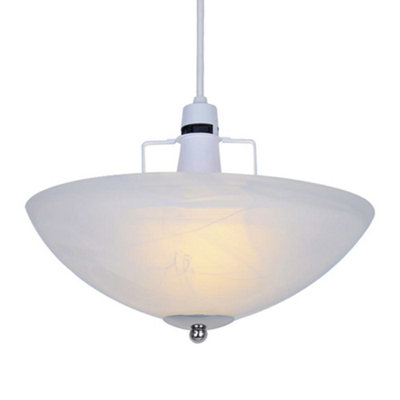 ValueLights Alabaster Glass Bowl Uplighter Ceiling Lamp Shade