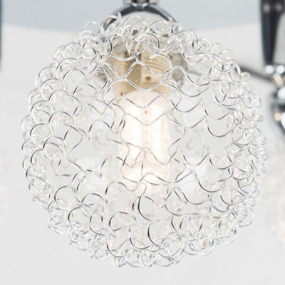 ValueLights Alambre Contemporary 3 Way Polished Chrome Flush Ceiling ...