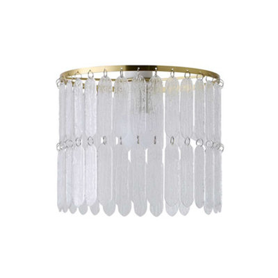ValueLights Aldgate Textured Acrylic Ceiling Lamp Shade and Bulb