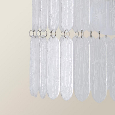 ValueLights Aldgate Textured Acrylic Ceiling Lamp Shade and Bulb