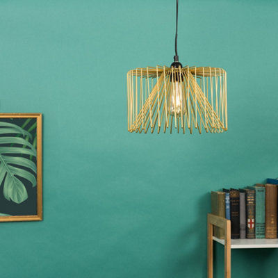 ValueLights Amadeus Gold Ceiling Shade and Bulb (D)30cm