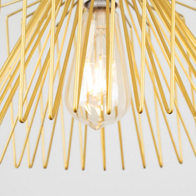 ValueLights Amadeus Gold Ceiling Shade and Bulb (D)30cm