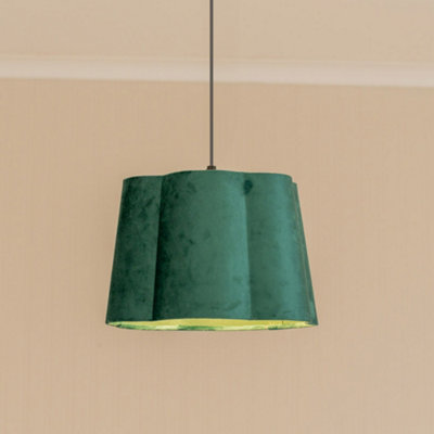 ValueLights Amy Forest Green Velvet Scallop Shape Ceiling Floor Table ...