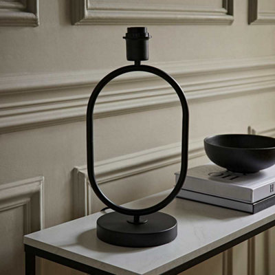 ValueLights Antonia Matte Black Metal Oval Stem Table Lamp Base