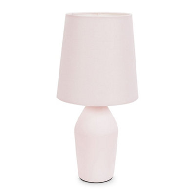ValueLights Arlo Rose Pink Ceramic Base Table Lamp with Tapered Shade