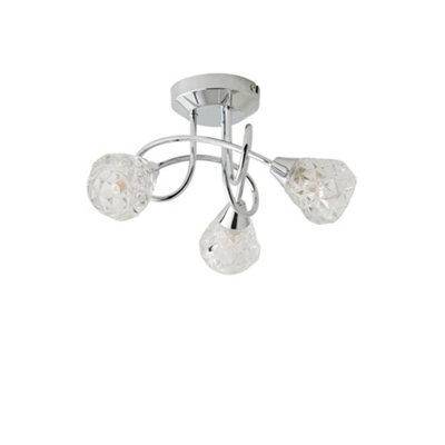 ValueLights Astley Chrome 3 Way Crossover Ceiling Light