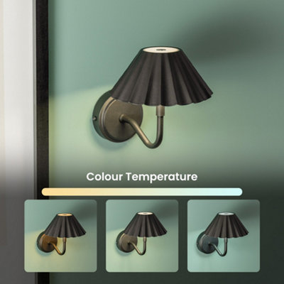 ValueLights Avery Easy Fit Portable Rechargeable Wall Light - Black