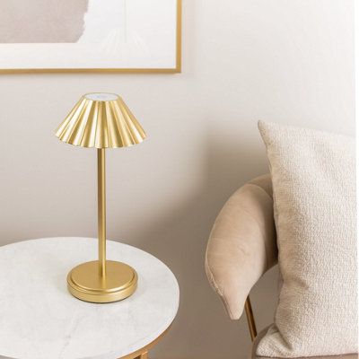 ValueLights Avery Rechargeable Portable Table Lamp - Gold