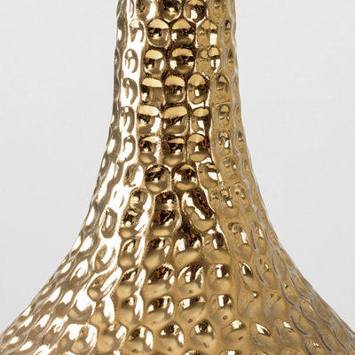 VALUELIGHTS BAILEY METALLIC GOLD INDENT TEXTURED CERAMIC TABLE LAMP ...