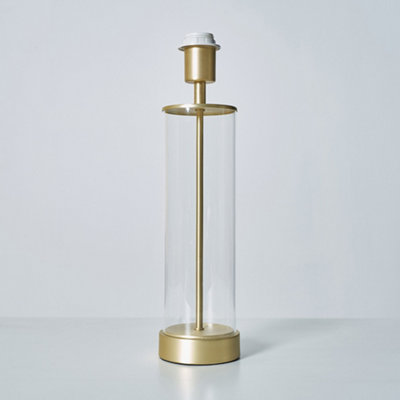 ValueLights Balan Contemporary Matt Gold and Clear Tube Table Lamp Base