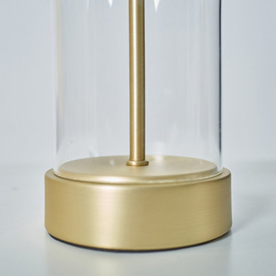 ValueLights Balan Contemporary Matt Gold and Clear Tube Table Lamp Base