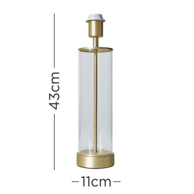 ValueLights Balan Contemporary Matt Gold and Clear Tube Table Lamp Base