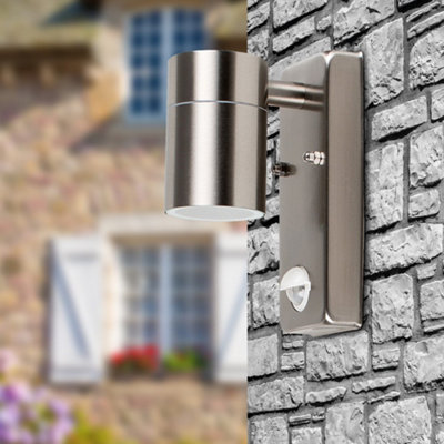 ValueLights Barrow Stainless Steel Outdoor Garden Wall Down Light with ...