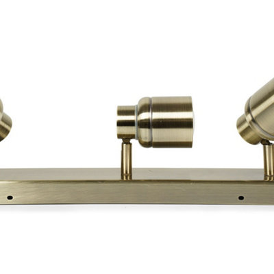 ValueLights Benton Antique Brass 3 Way Bar IP44 Bathroom Ceiling ...