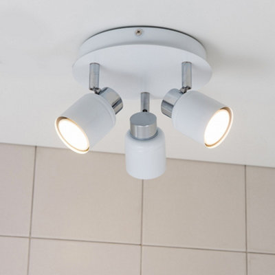 ValueLights Benton White 3 Way Round IP44 Bathroom Ceiling Spotlight ...