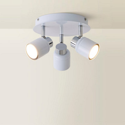 ValueLights Benton White 3 Way Round IP44 Bathroom Ceiling Spotlight ...