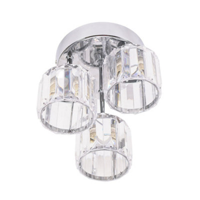 ValueLights Beth Silver Chrome 3 Way Drop Ceiling Light Fitting with ...