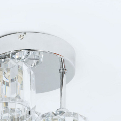 ValueLights Beth Silver Chrome 3 Way Drop Ceiling Light Fitting with ...