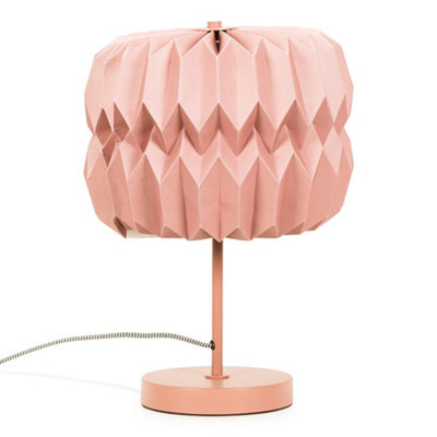 ValueLights Bett Pink Metal Table Lamp with Origami Paper Fold ...