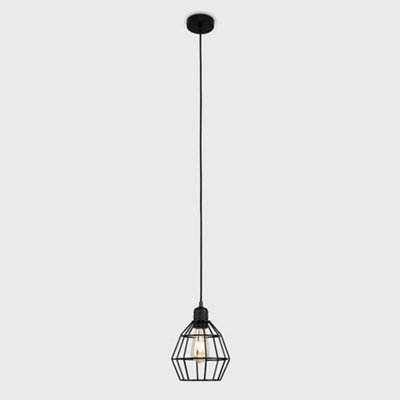 ValueLights Black Ceiling Rose & Flex Lampholder Fitting With Black ...