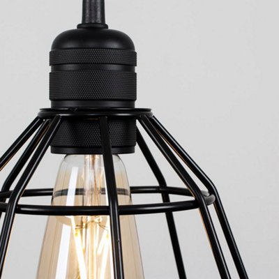 ValueLights Black Ceiling Rose & Flex Lampholder Fitting With Black ...