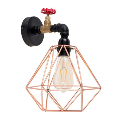 ValueLights Black Indoor Wall Lantern and E27 Pear LED 4W Warm White ...