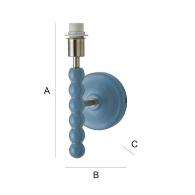 ValueLights Bobbin Powder Blue Wall Light Base