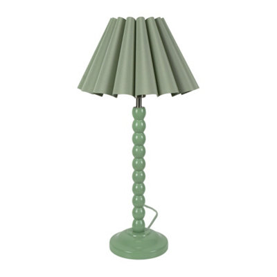 VALUELIGHTS BOBBINS SAGE GREEN TABLE LAMP WITH SAGE GREEN SCALLOP ...