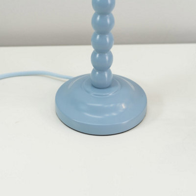 ValueLights Bobbles Powder Blue Bobbin Table Lamp with Green Arrow ...