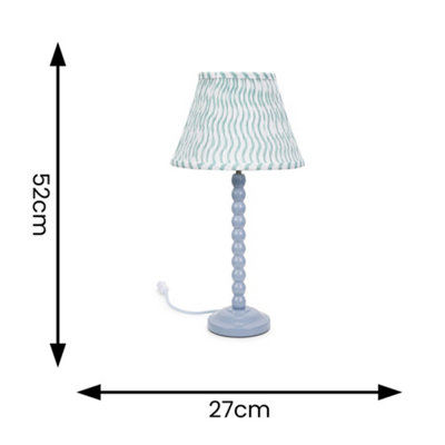 ValueLights Bobbles Powder Blue Bobbin Table Lamp with Green Arrow ...