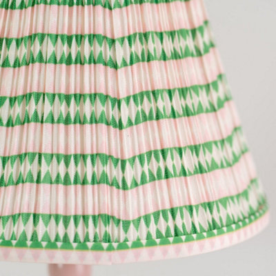 ValueLights Bobbles Rose Pink Bobbin Table Lamp with Pink Aztec Pleated ...